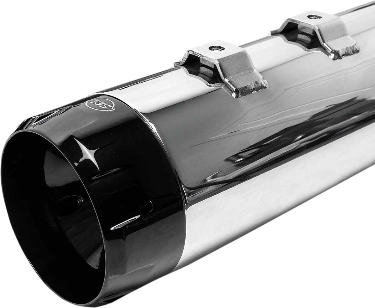 S&S CYCLE 4.5" Mk45 Slip On Muffler 1995-2016 Bagger, Chrome with Black ...